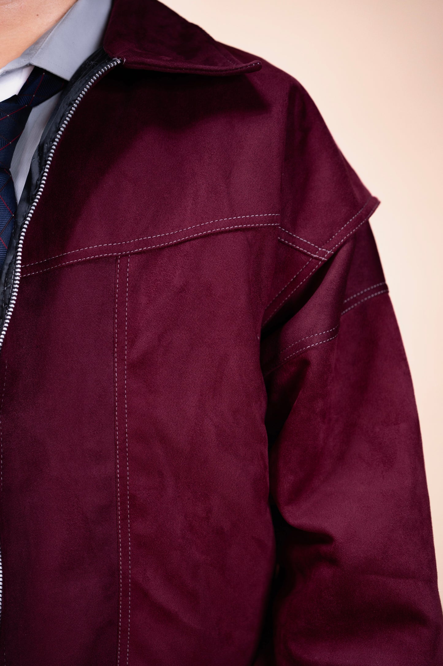 Maroon vintage suede jacket – modeandbeyond